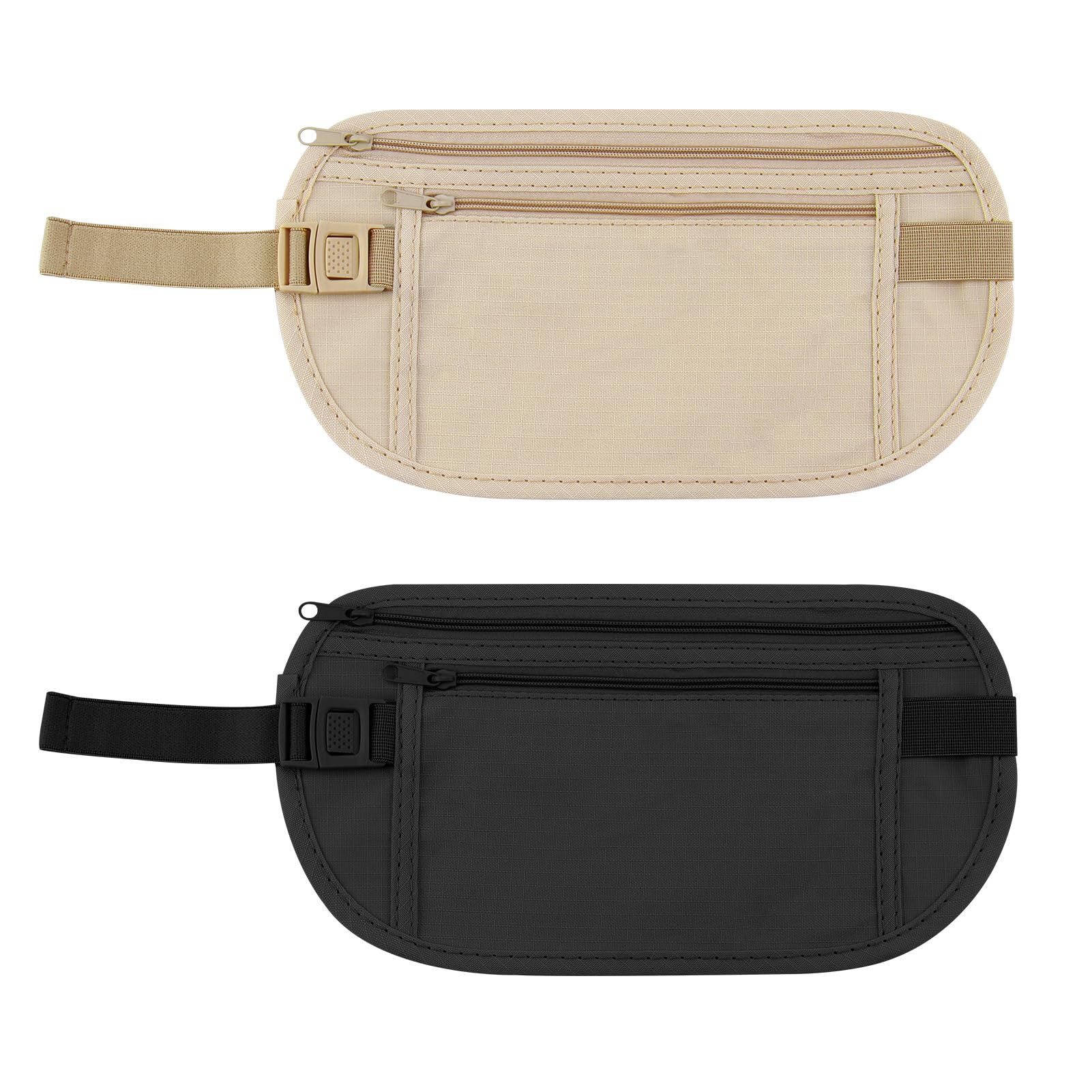 2 Pcs Secure Travel Money Belt, Anti-Theft Waterproof Pouch Hidden ...