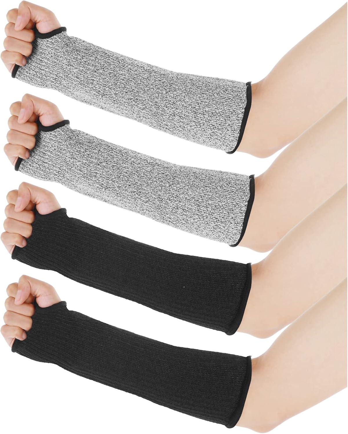 Amazon.com: 2 Pairs Cut Resistant Sleeves With Thumb Hole For Men Women ...