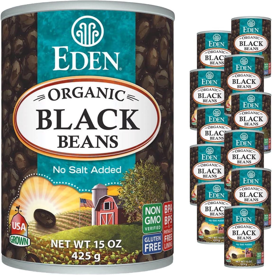 Amazon.com : Eden Organic Black Beans, 15 oz Can (12-Pack Case), No ...