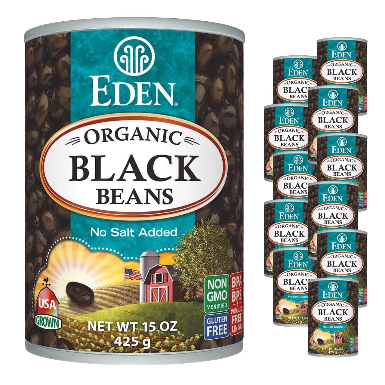 Amazon.com : Eden Organic Black Beans, 15 oz Can (12-Pack Case), No ...