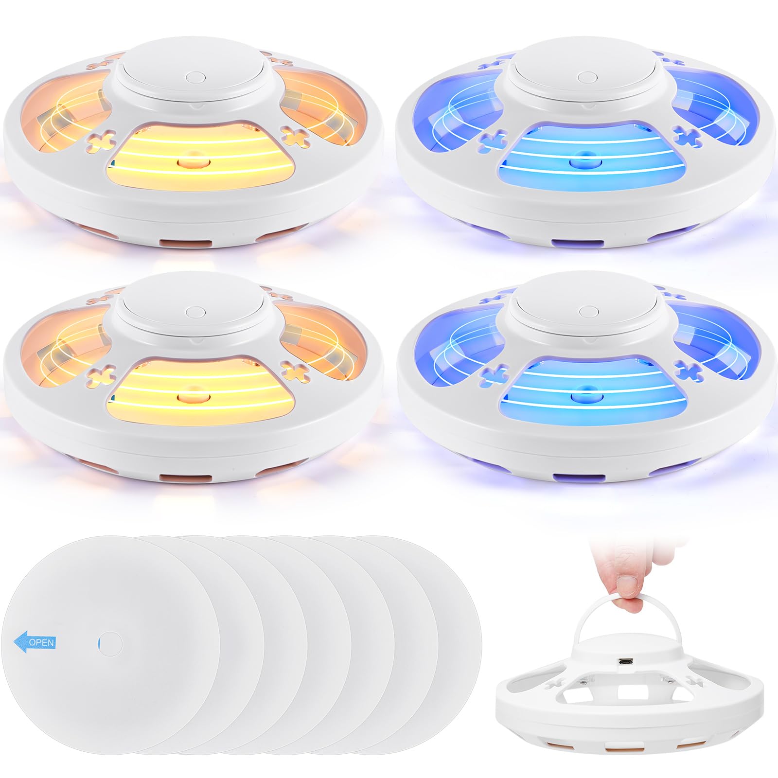 Amazon.com : Kittmip 4 Pcs Flea Traps with 8 Sticky Discs for Inside ...