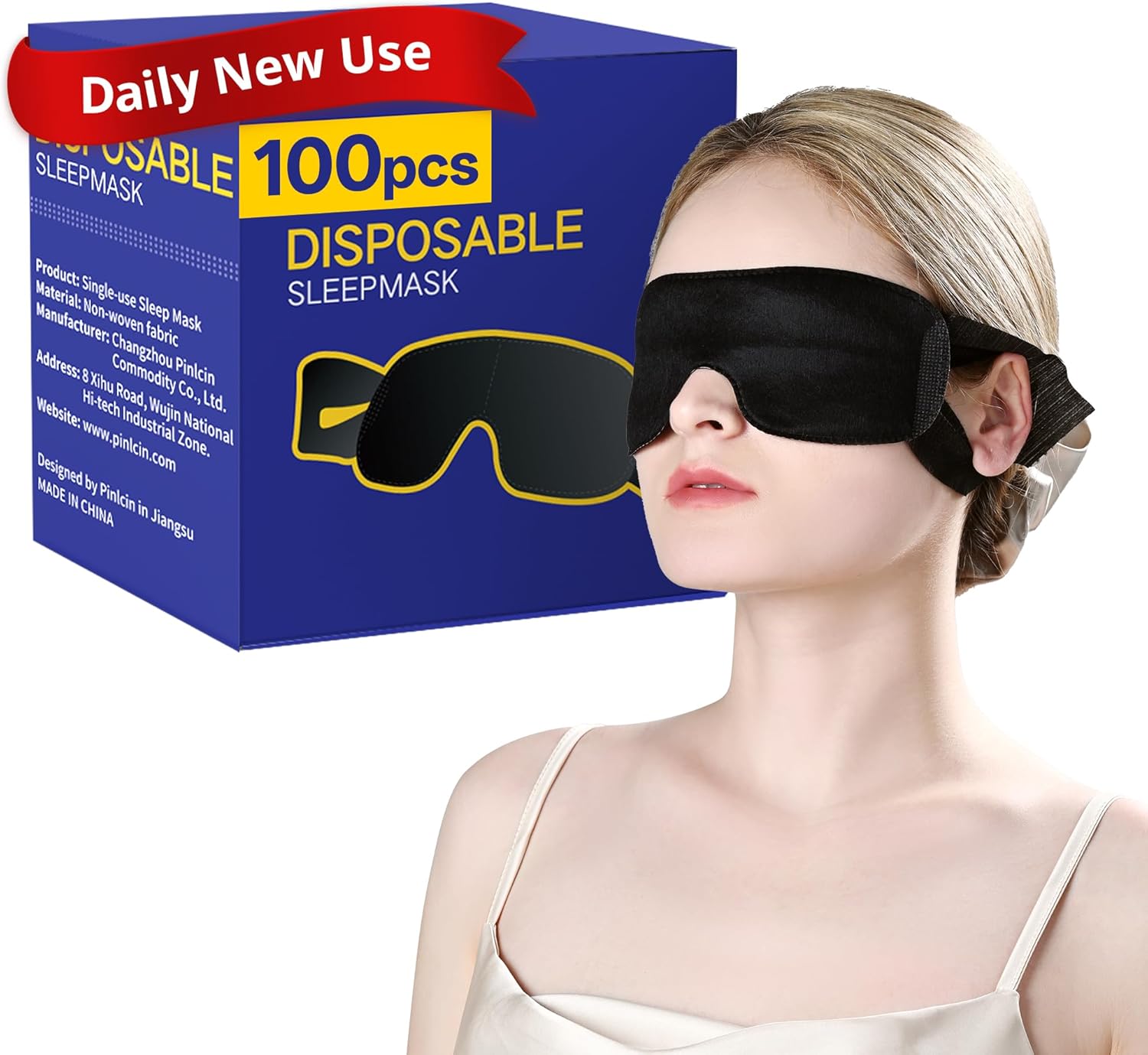 Amazon.com: CROUVM 100 Packs Disposable Sleep Masks Bulk, Blackout ...