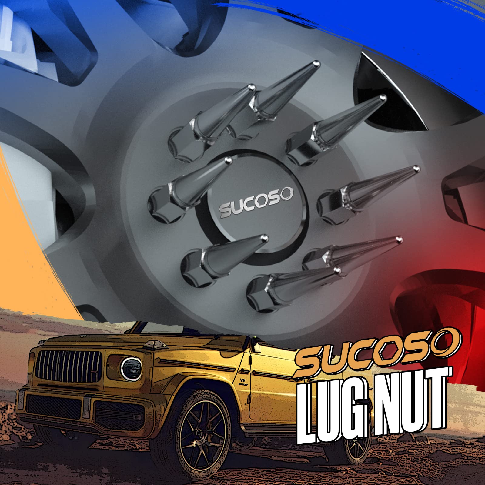 Snapklik.com : 32PCS 14X1.5 Spike Lug Nut 4.4" Tall-Chevy Silverado ...