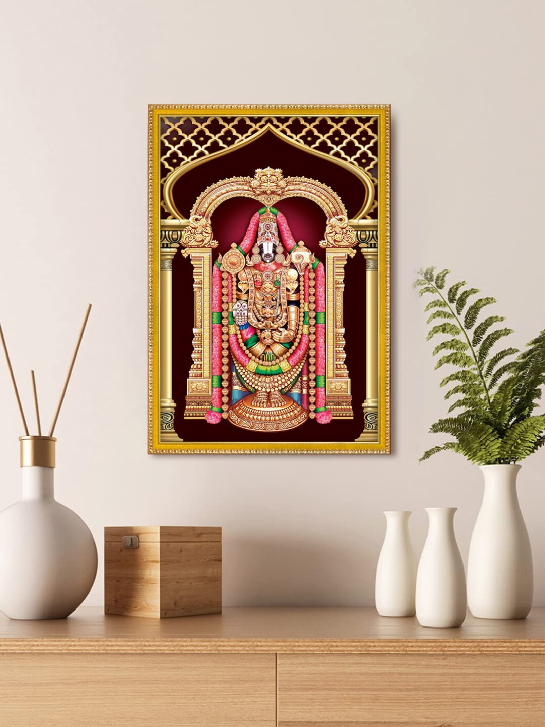 Buy 999Store Lord Tirupati Balaji Photo Painting With Photo Frame For ...