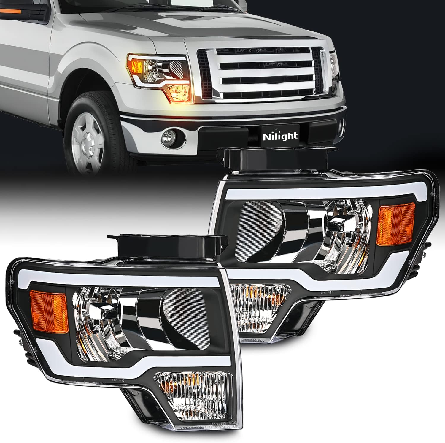 Nilight Headlights Assembly for Ford F150 F-150 2009 2010 2011 2012 ...