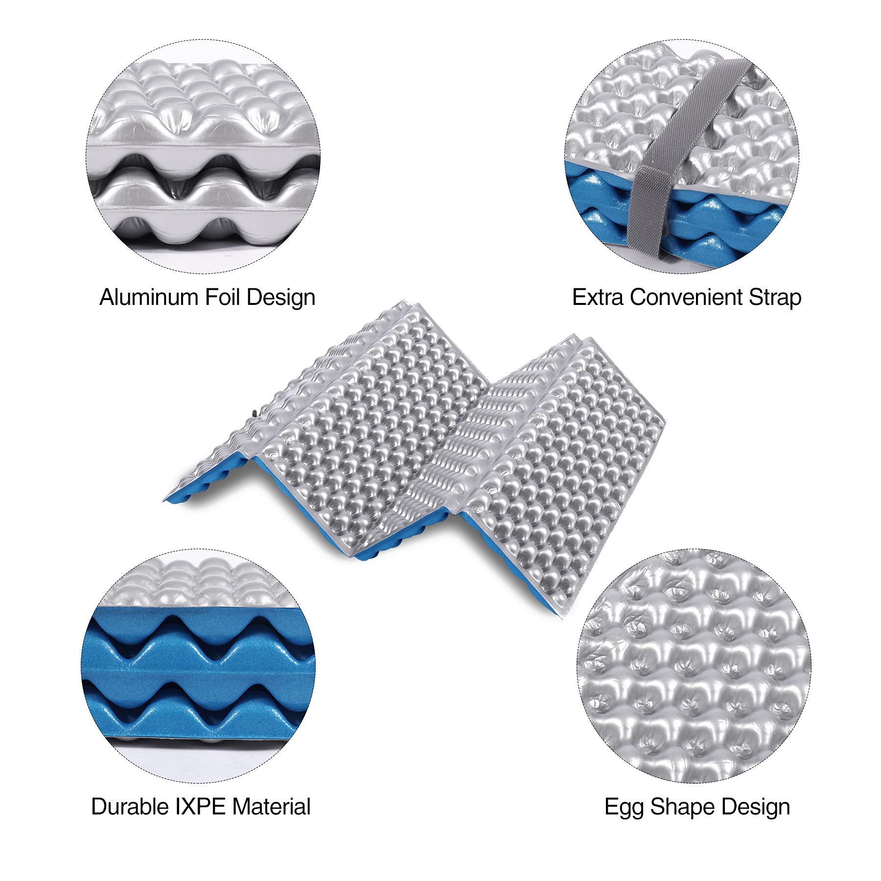 REDCAMP Foam Backpacking Sit Pad 1/2/4 PCS, Ultralight Foldable Z ...