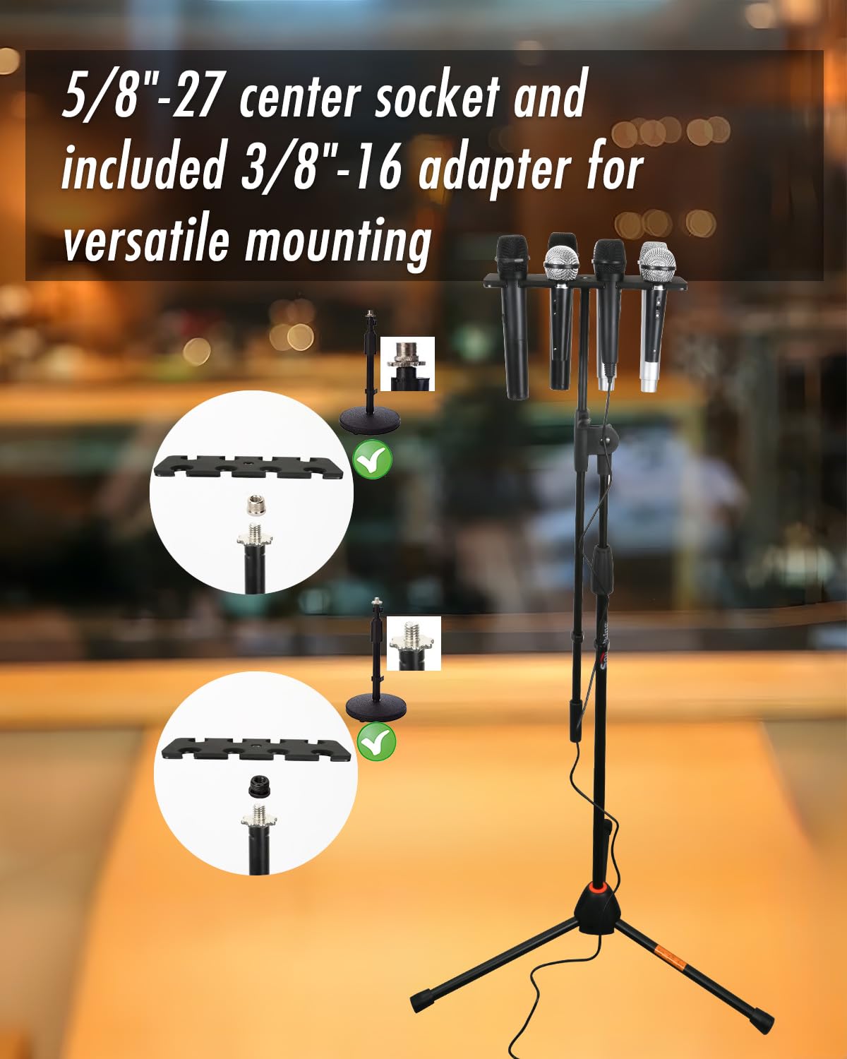 Snapklik.com : Multi Mic Holder For Wired And Wireless Mics, Multiple ...
