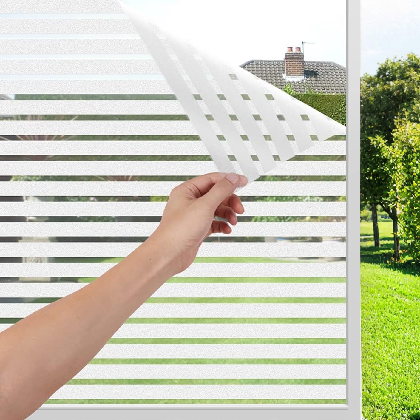 Window Film|Privacy Frosted Stripe Patterns Window Frosting Films ...