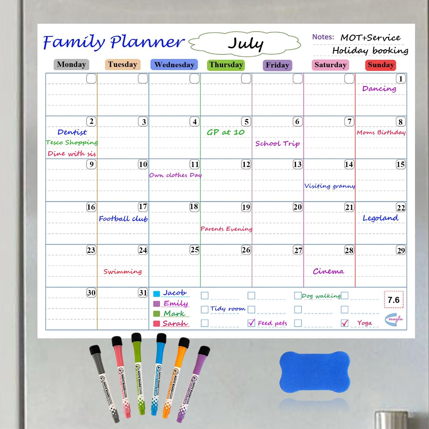 Large Monthly Planner Whiteboard Set with Weekly and Daily Functions ...