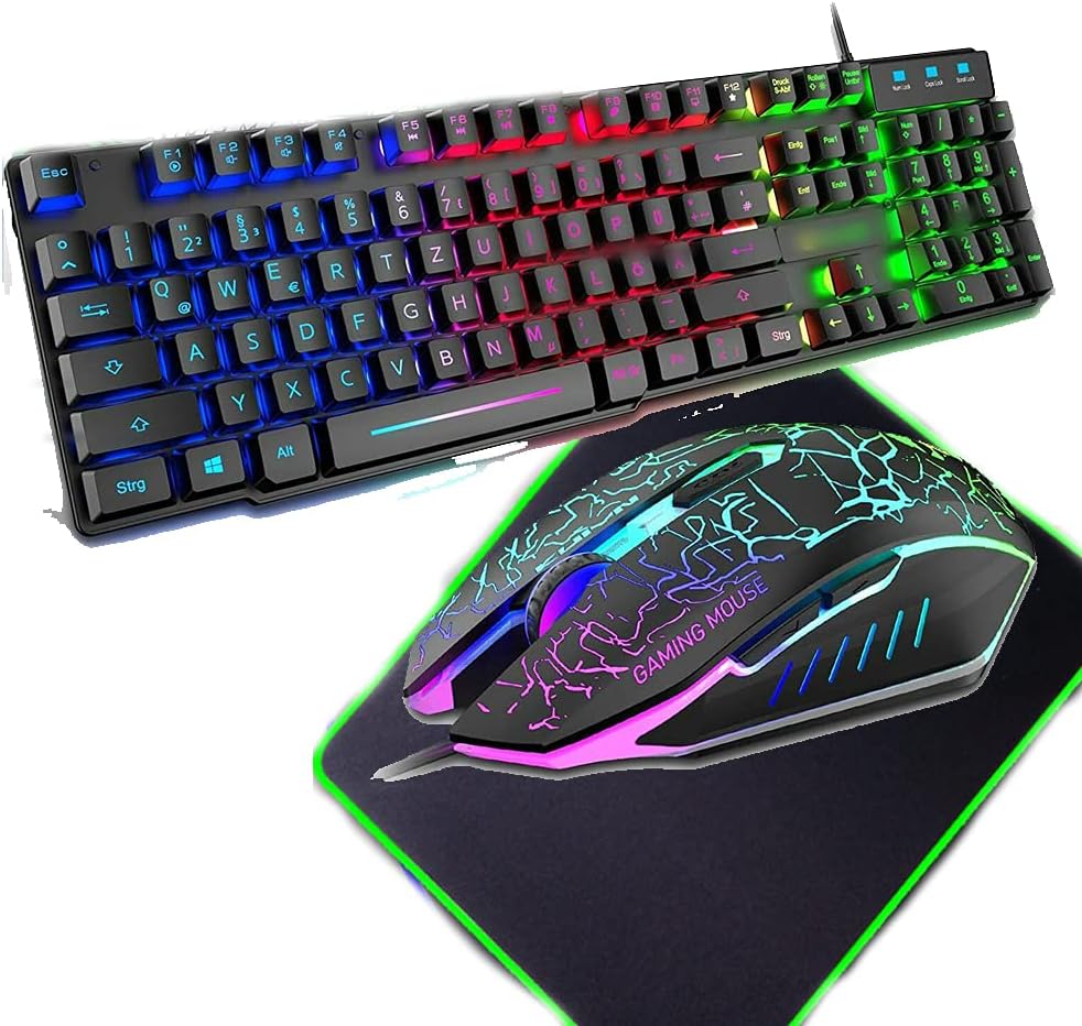 Jedel GK100 RGB Gaming Keyboard & Mouse Set : Amazon.co.uk: Computers ...