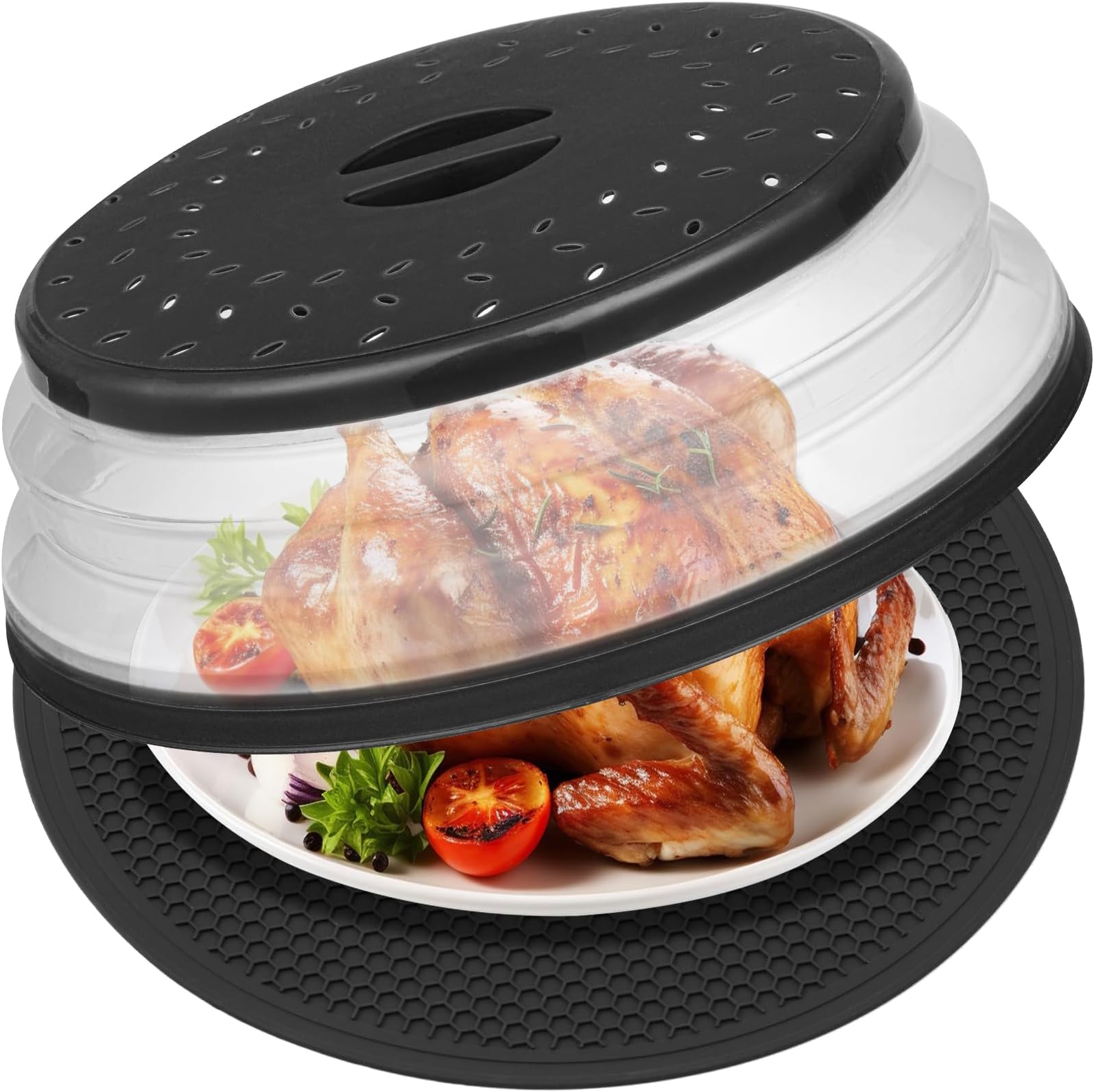 Amazon.com: Bezrat Vented, 12-inch Collapsible Microwave Plate Cover ...