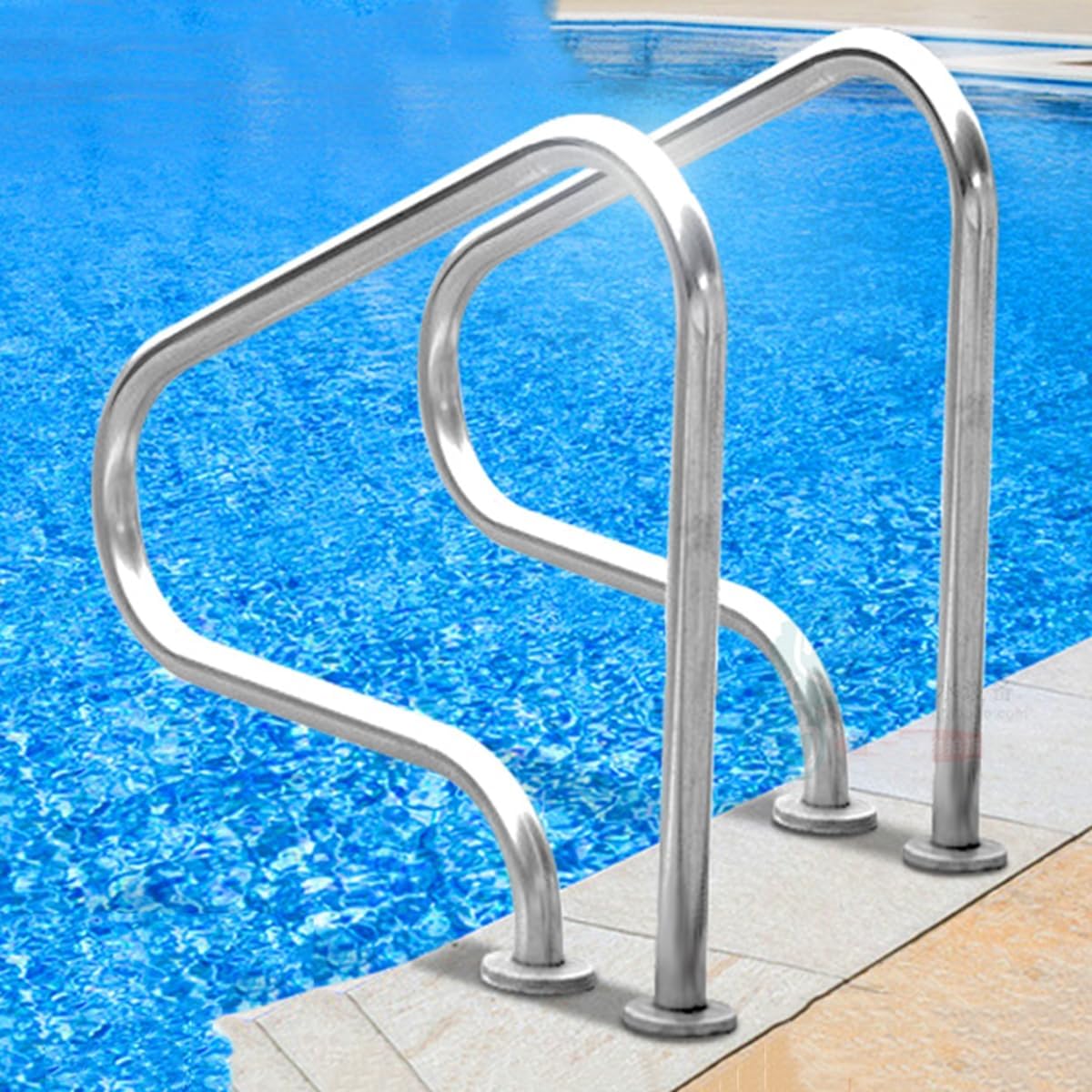 Amazon.com: 3-Bend Pool Stair Dual Pool Handrails, 2PCS 31 X 31 Inchs ...
