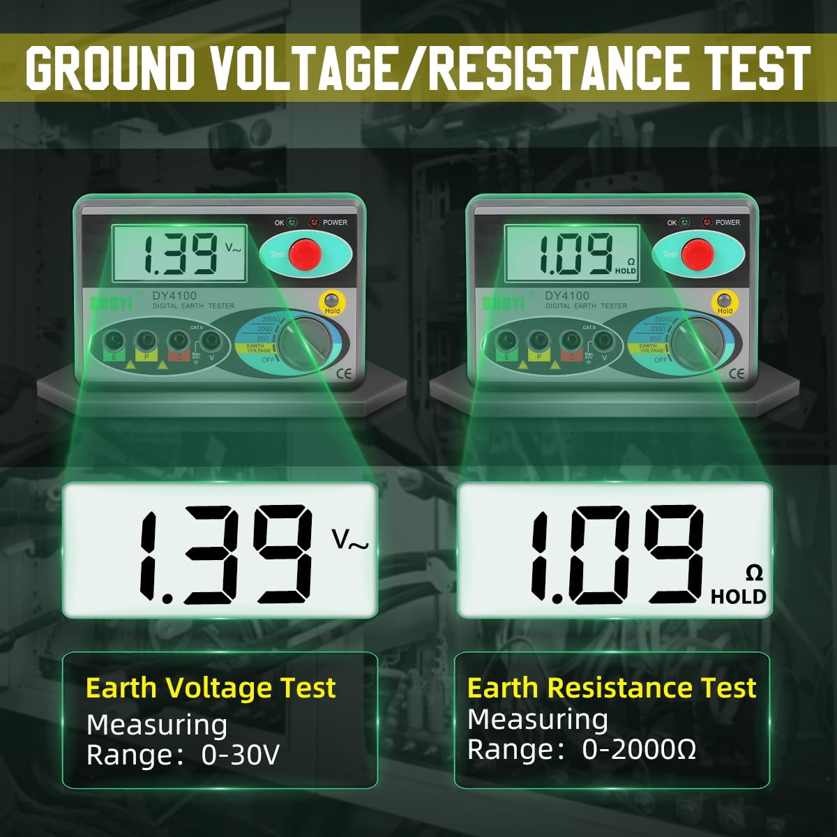 Snapklik.com : DUOYI Digital Earth Ground Resistance Tester,0-2000 Ohm ...