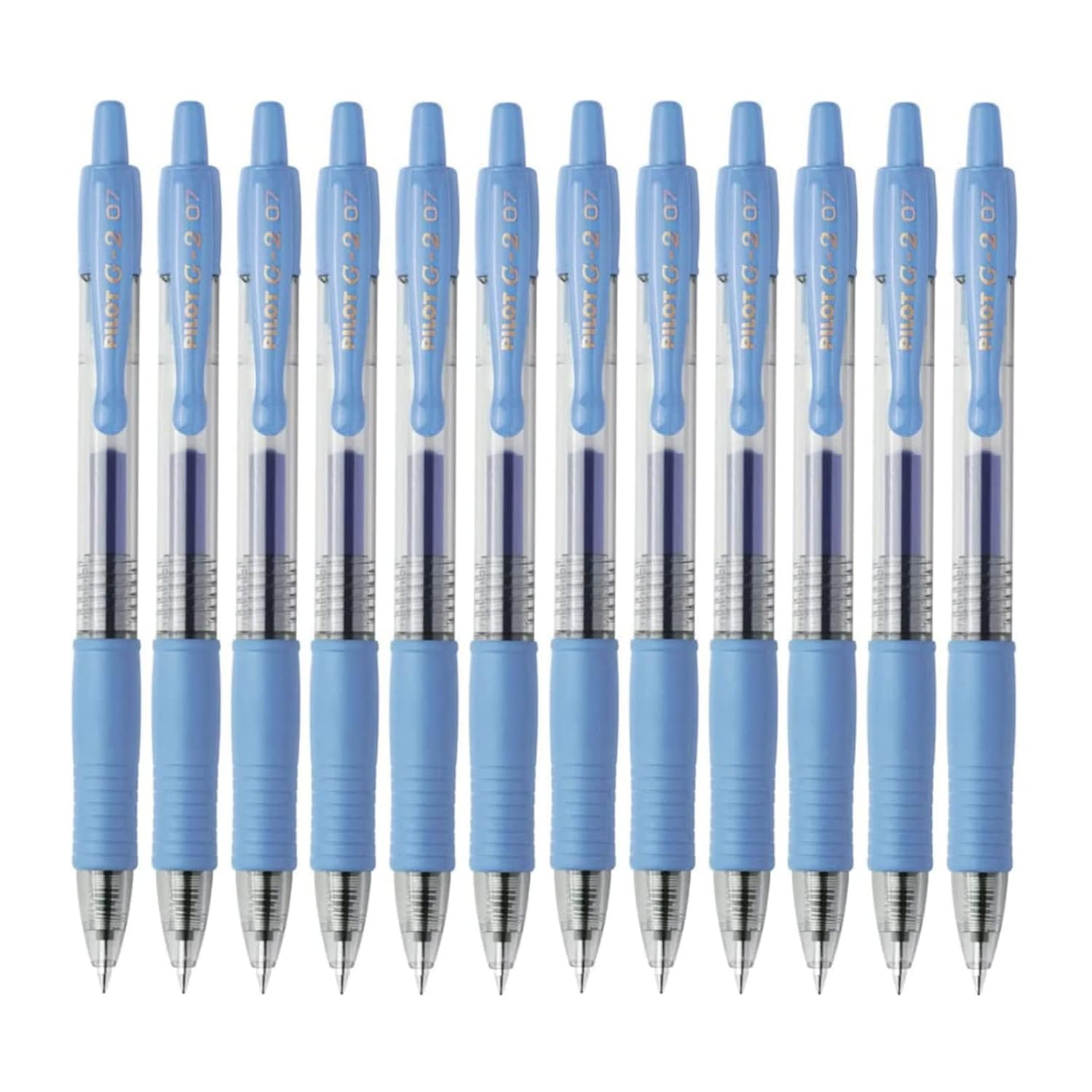 (12) Pilot G2 Periwinkle Gel Pen, Retractable, Rubber Grip, Fine Pt ...