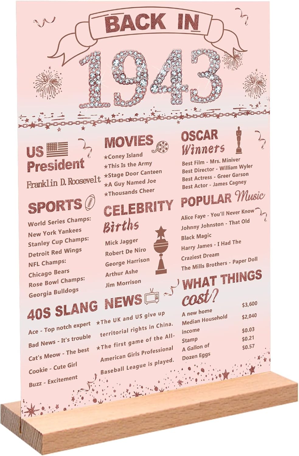 Amazon.com: DARUNAXY Rose Gold 81st Birthday Party Decorations, Large ...