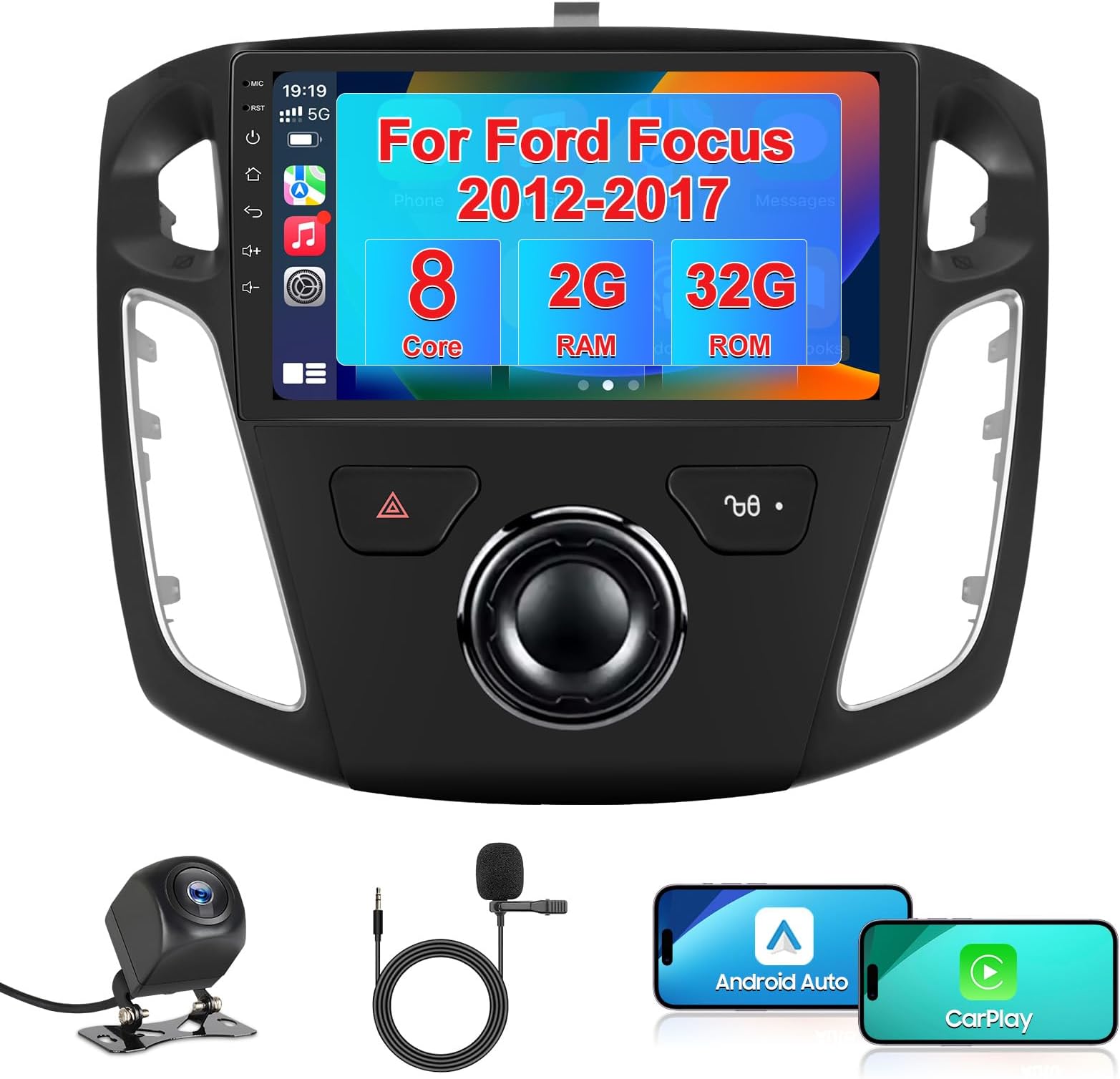 Amazon.com: PALYXIU 9" Car Stereo Radio Dash Kit for Ford Focus 2012 ...
