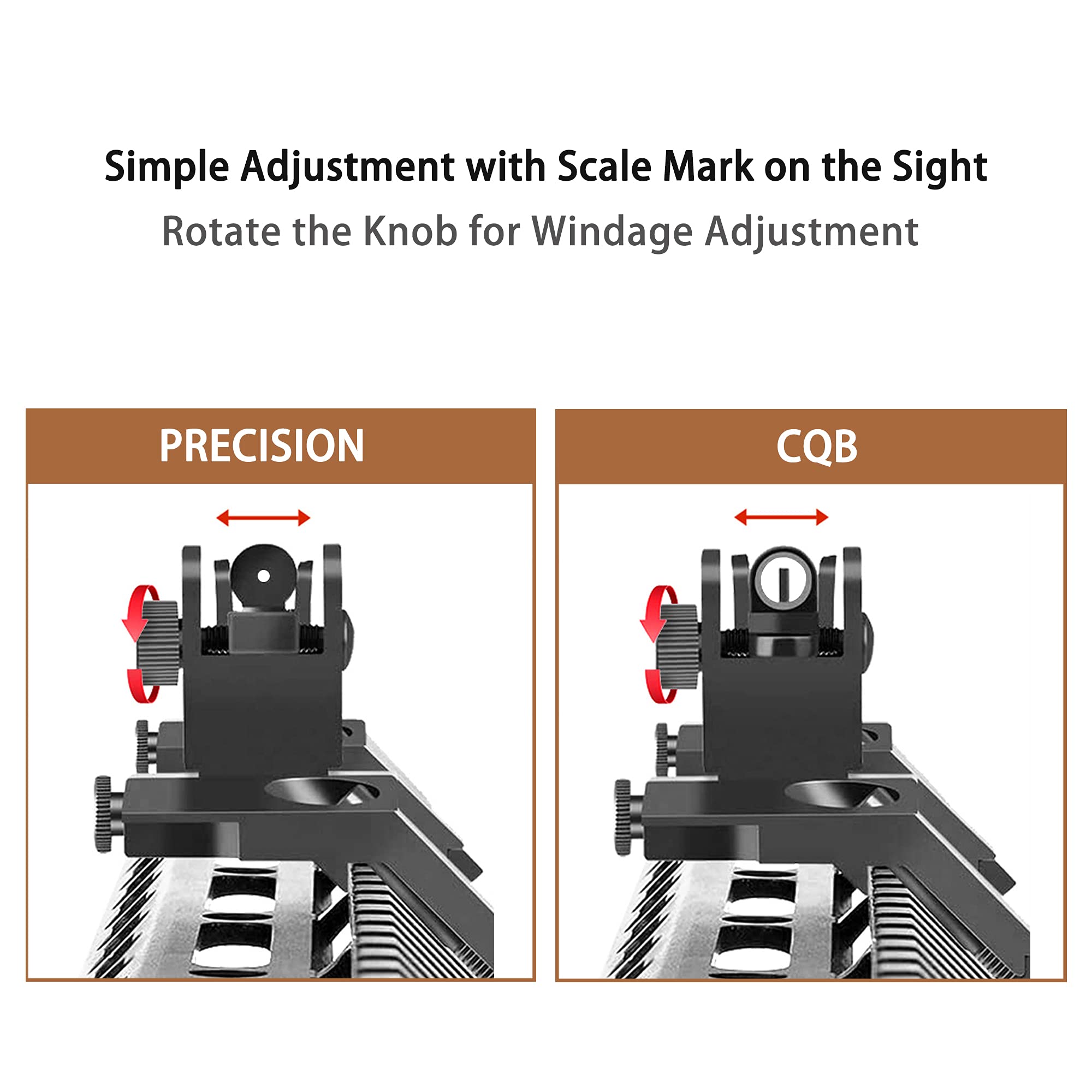 Snapklik.com : 45 Degree Iron Sights Offset Flip Up Front Rear Backup ...