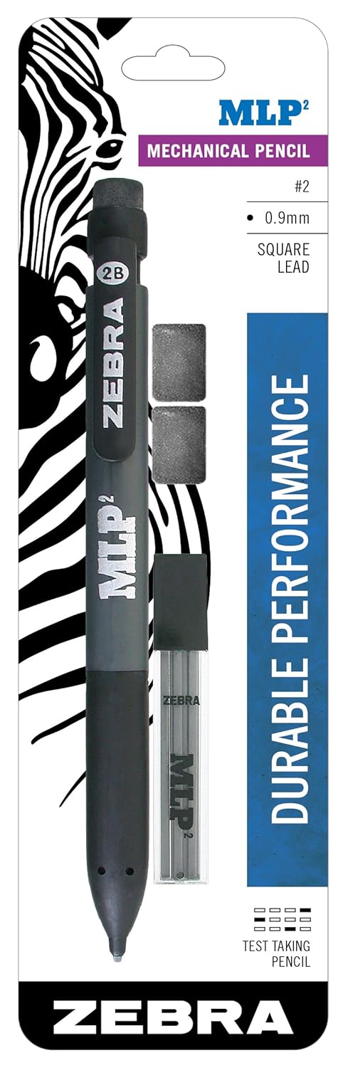 Zebra Pen MLP2 Mechanical Pencil, Bold 0.9mm Lead, Bonus Lead and ...