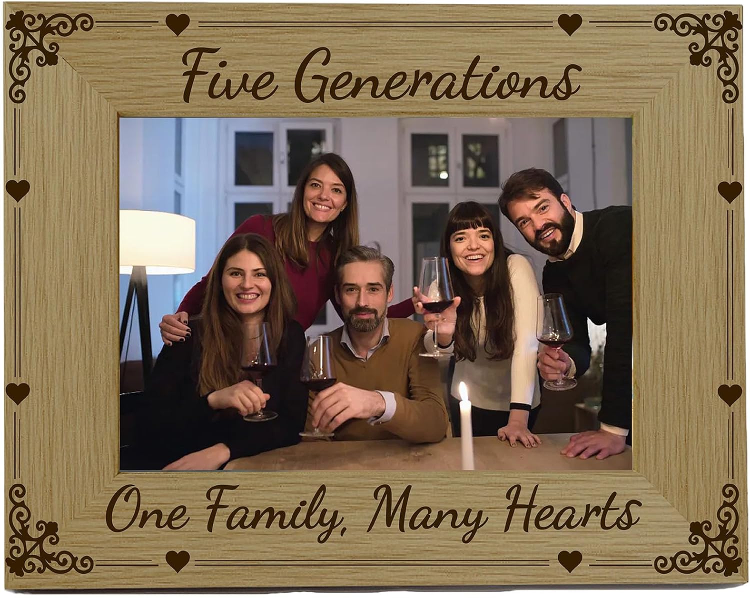 Amazon.com - CREATCABIN Five Generations Picture Frame Wood Photo ...