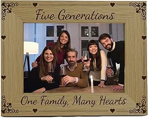 Amazon.com - CREATCABIN Five Generations Picture Frame Wood Photo ...