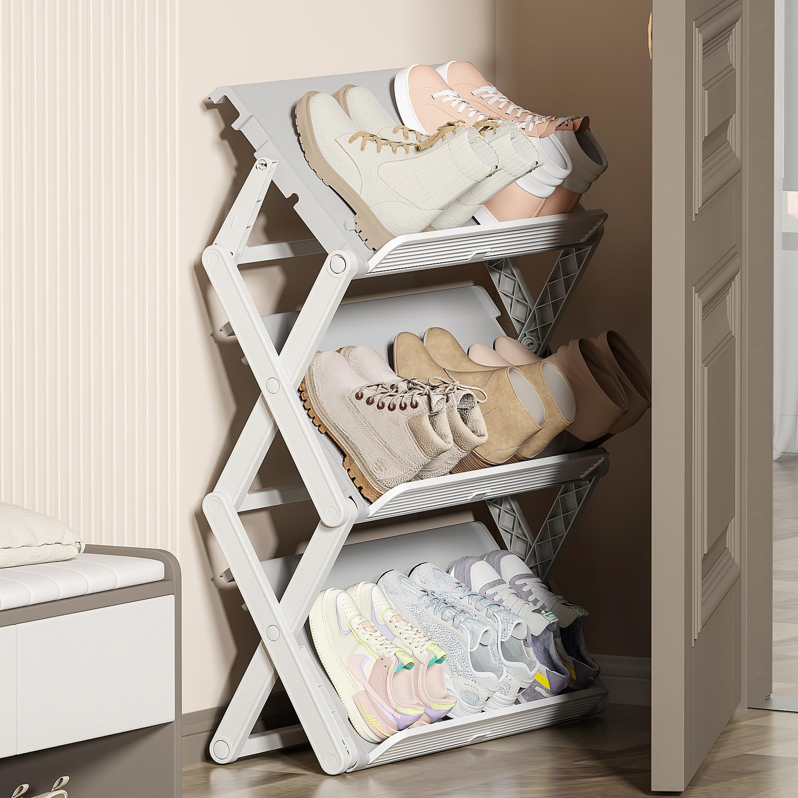 Snapklik.com : Small Shoe Rack, 3-Tier Shoe Storage For Kids & Women ...
