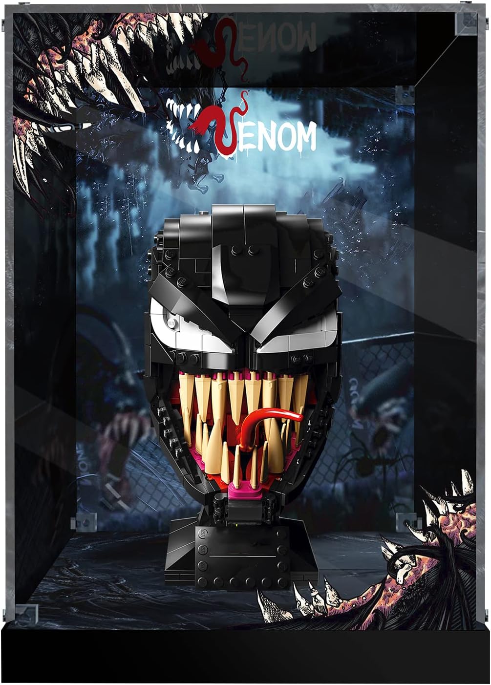 LocoLee Acrylic Display Case for Lego Venom Mask,Dustproof Display Box ...