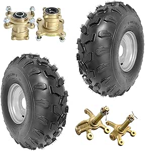Amazon.com: YC Yier Pack of 2 ATV Tires and Rims 19x7-8 Tubeless 4PR Ply Wheels 19x7.00-8 with 4 ...