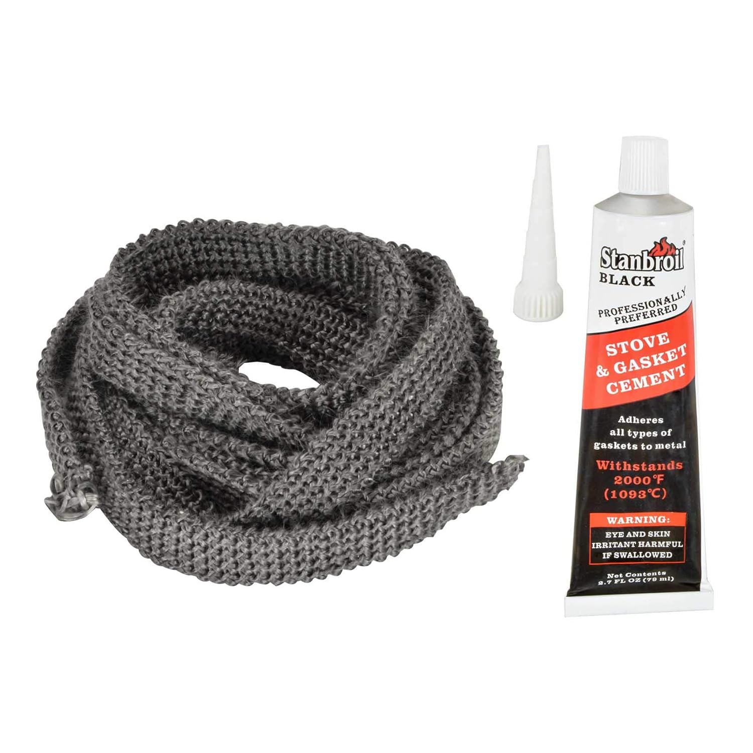 Stanbroil Wood Stove Gasket, 5/8" x 1/8" x 84" Graphite Impregnated ...