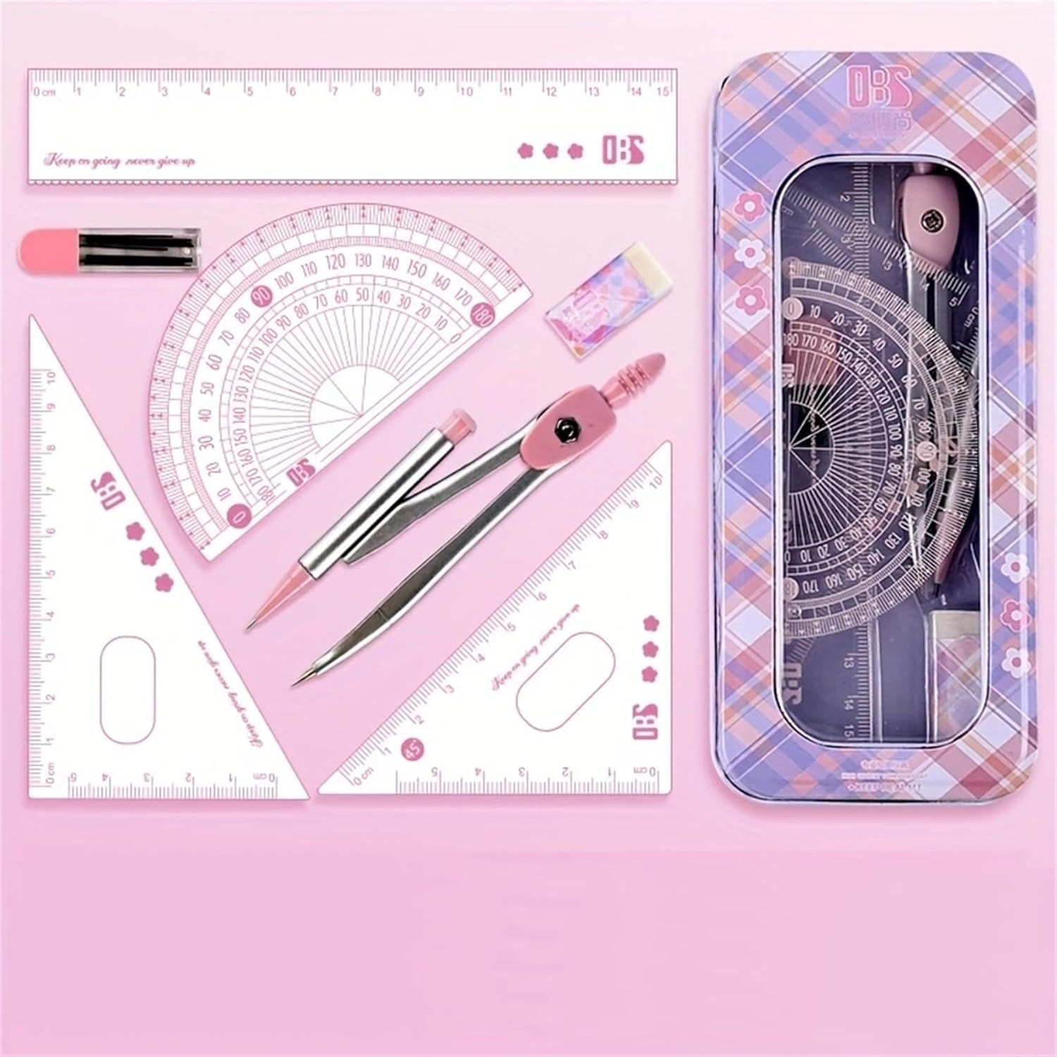 Amazon.com: Akrxiso Math Geometry Kit Set 8PCS Math Compass Used for ...