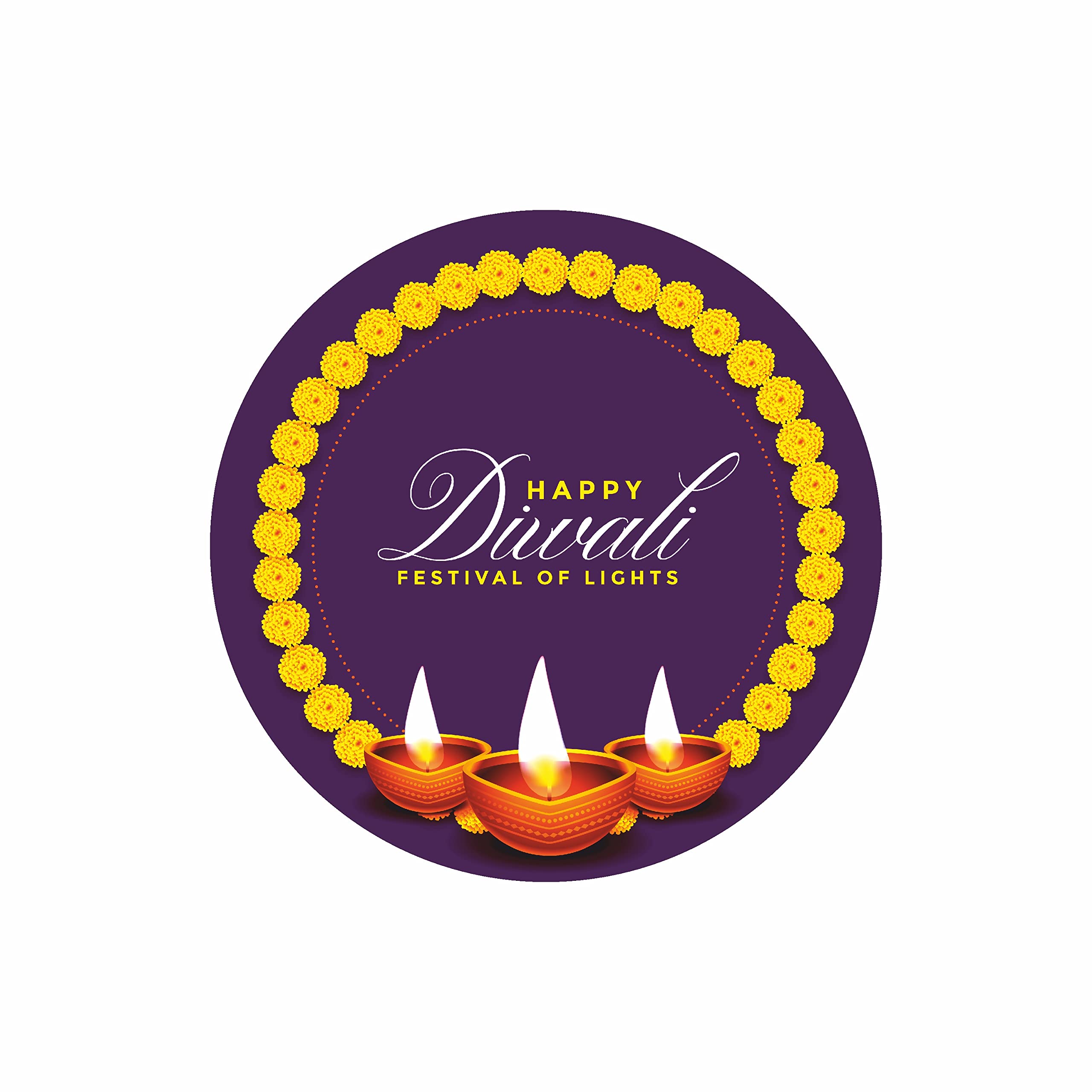 Anne Print Solutions® Pack of 50 PCs Happy Diwali Stickers for Gift ...