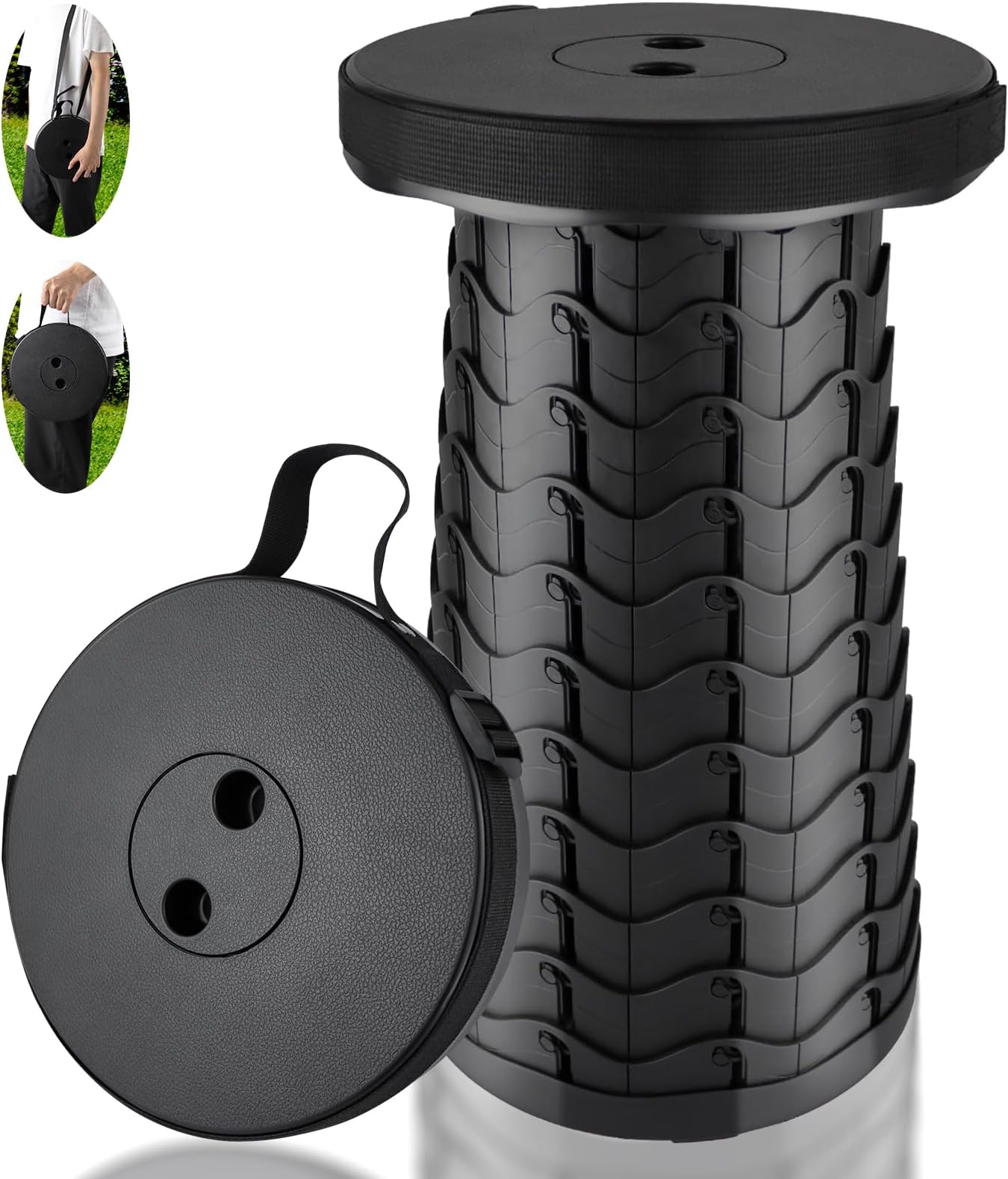 Amazon.com: Upgraded Portable Folding Stool - Adjustable Foldable Stool ...