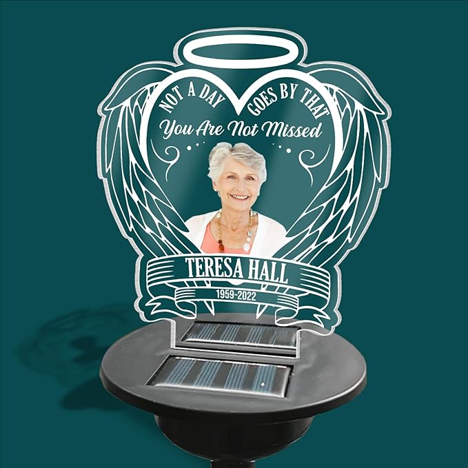 CustomizAF Personalized Solar Outdoor Lights Garden Decor, Cemetery ...