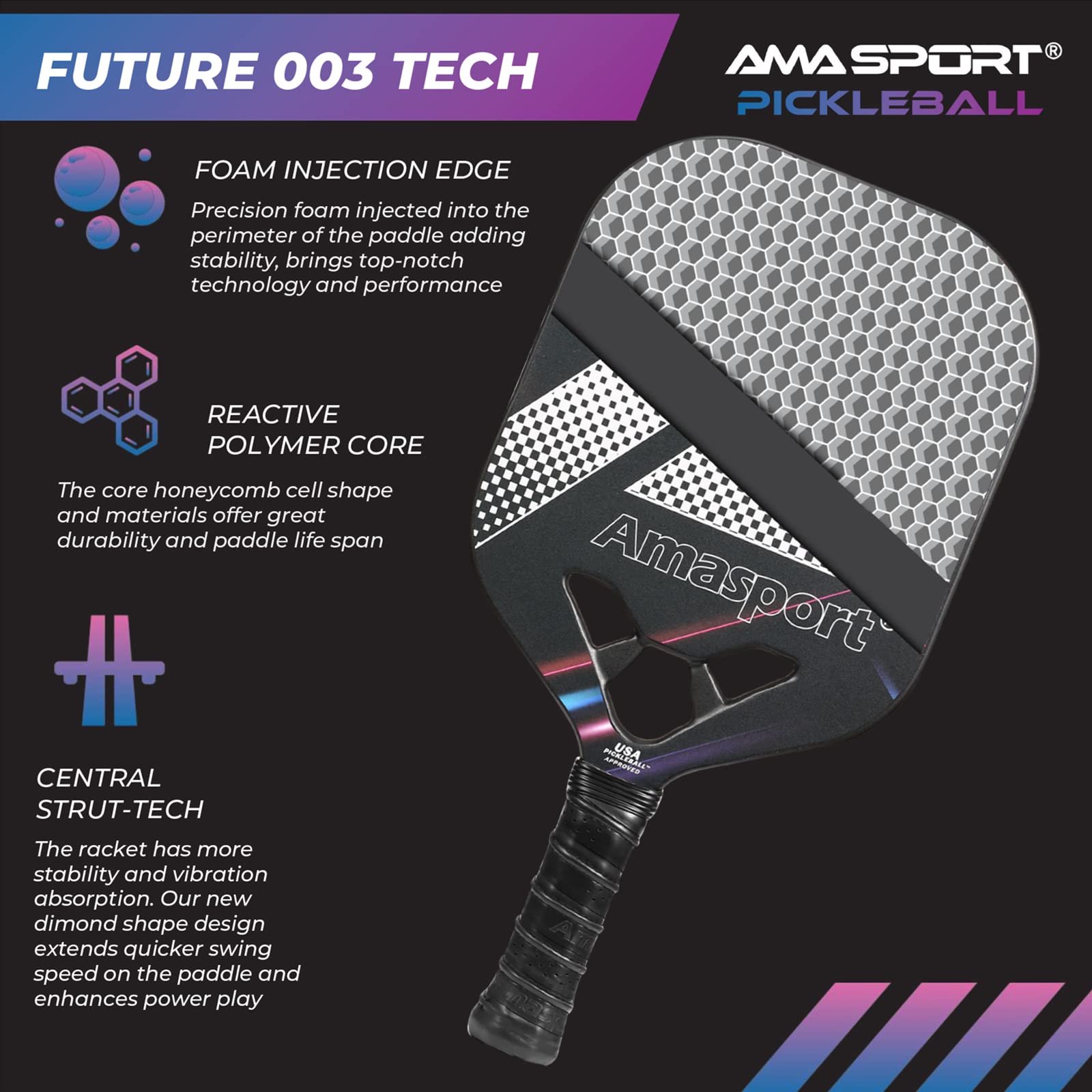 Snapklik.com : PICKLETECH Matrix Pickleball Paddle Future 003- Graphite ...