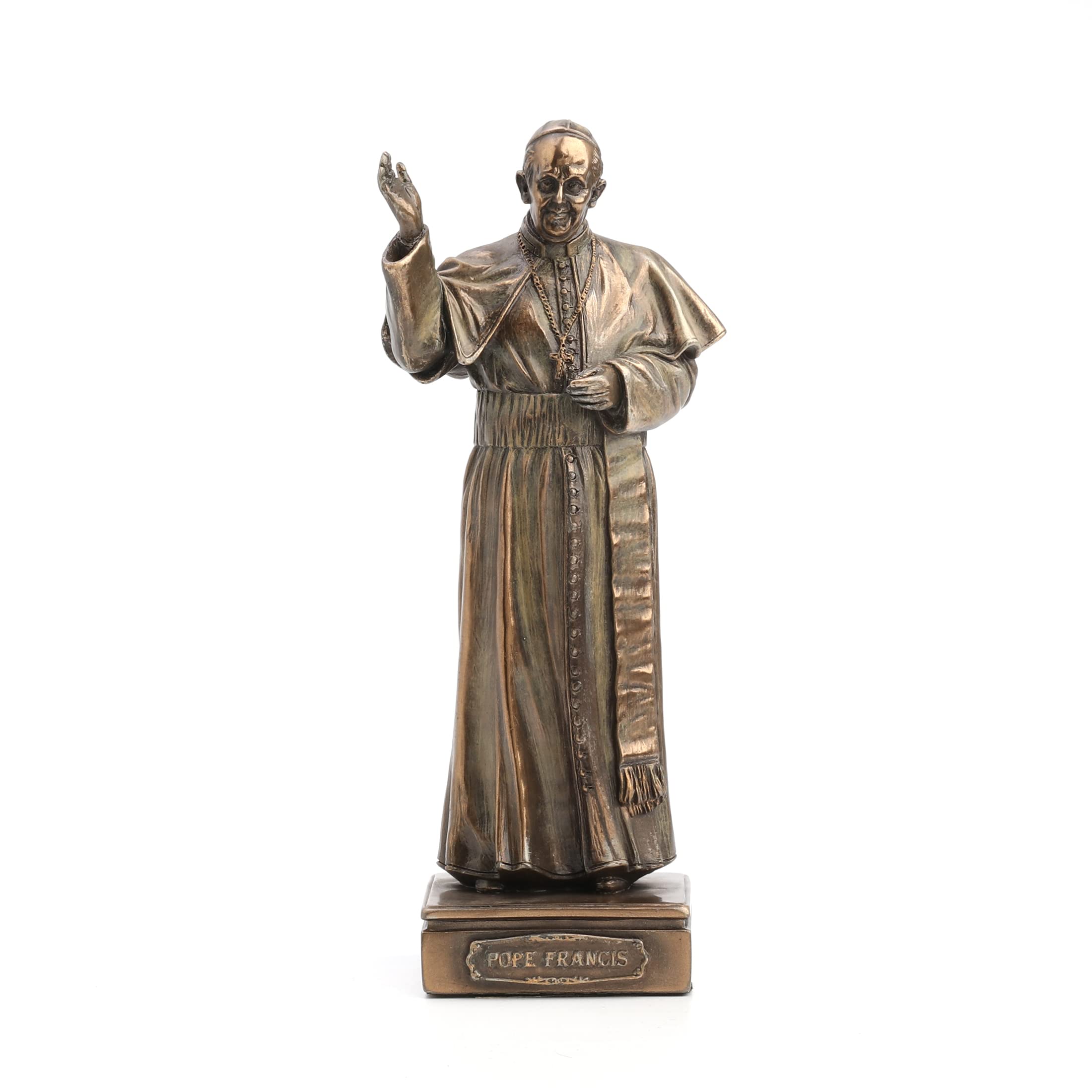 Amazon.com: 11 Inch Pope Francis Cold Cast Decorative Figurine, Bronze ...