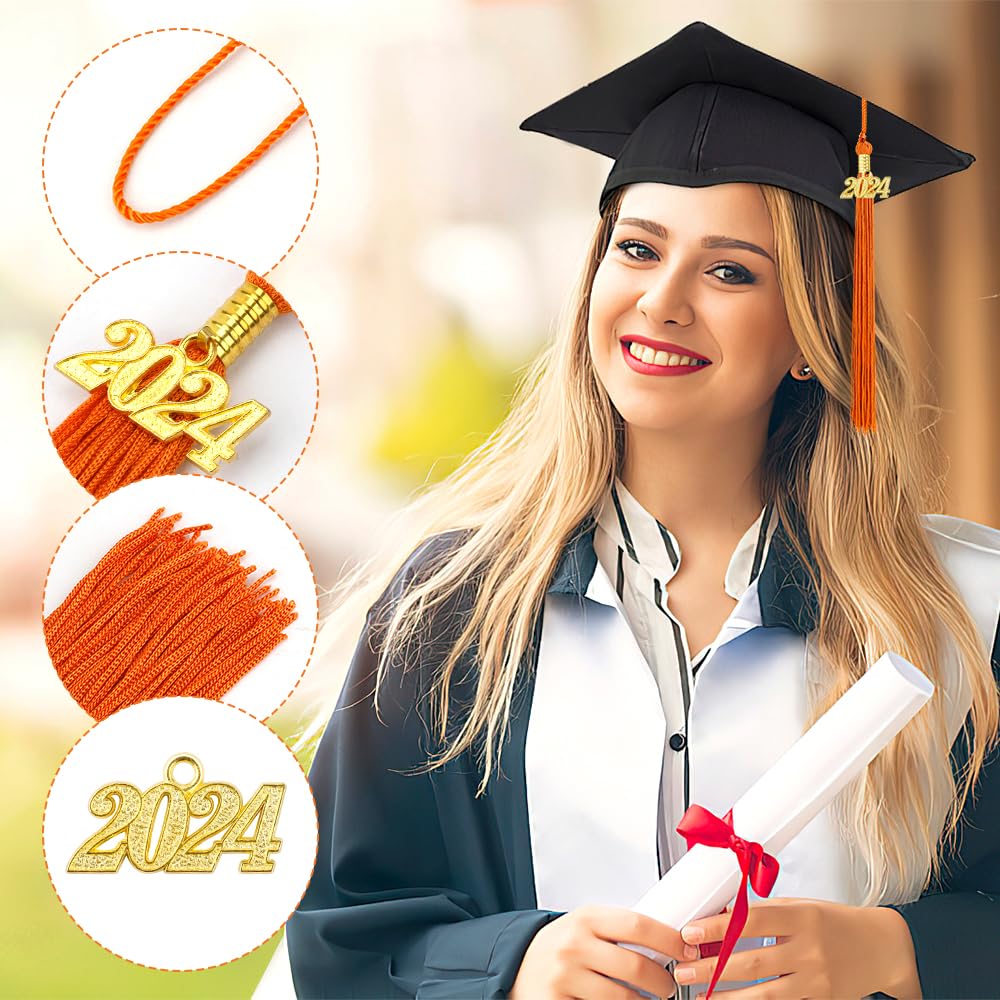 Snapklik.com : 2 Pcs 2024 Tassel, 24 Tassel Graduation, Orange 2024 ...