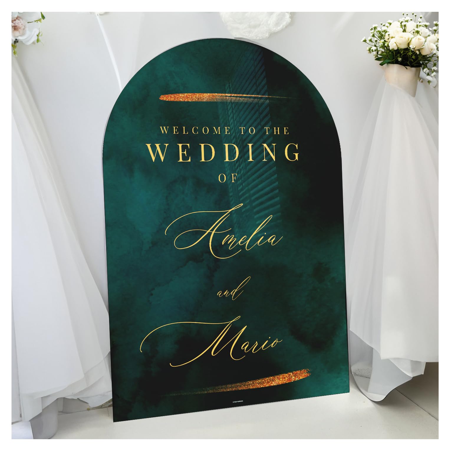 Amazon.com: Personalized Emerald Green Welcome Sign - Custom Elegant ...