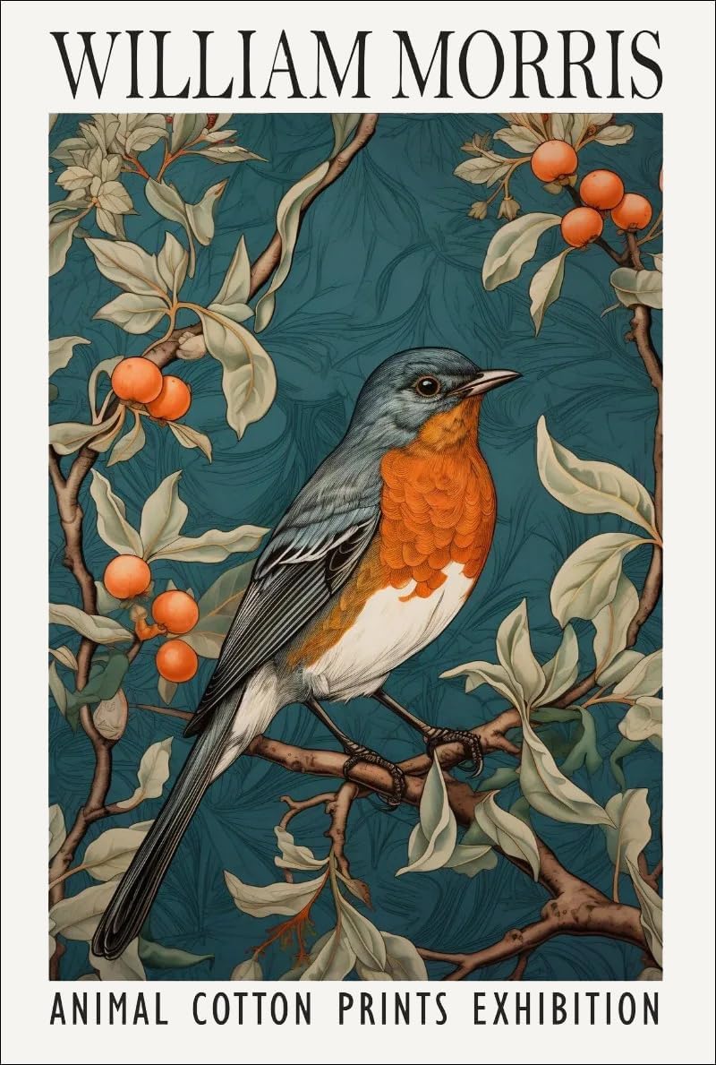 Amazon.de: SGFGAD FHYWQ William Morris Poster Farbdrucke《Rotbrustvogel ...