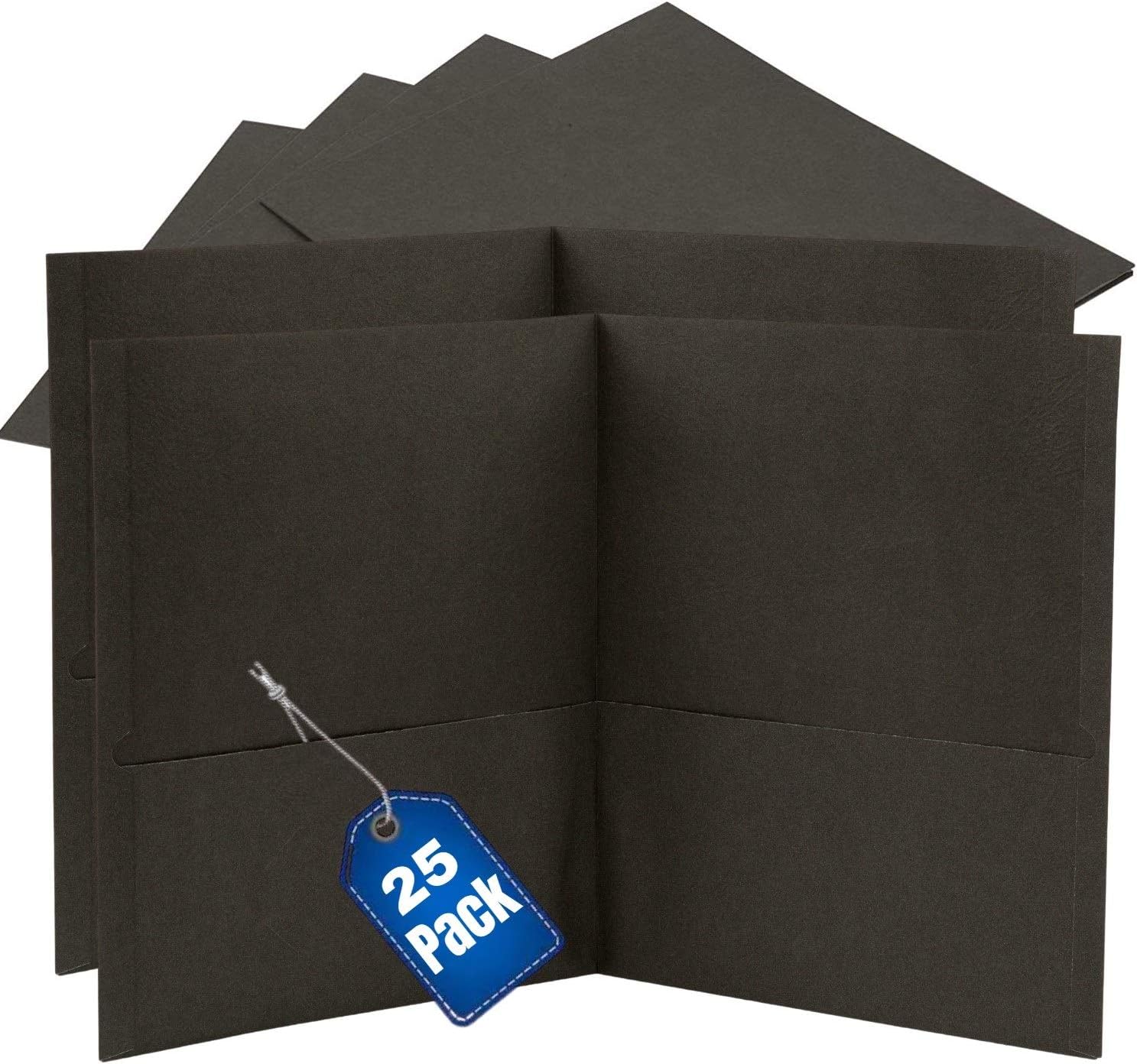 Amazon.com : 9 x 12 Presentation Folders in 100 lb. Midnight Black with ...