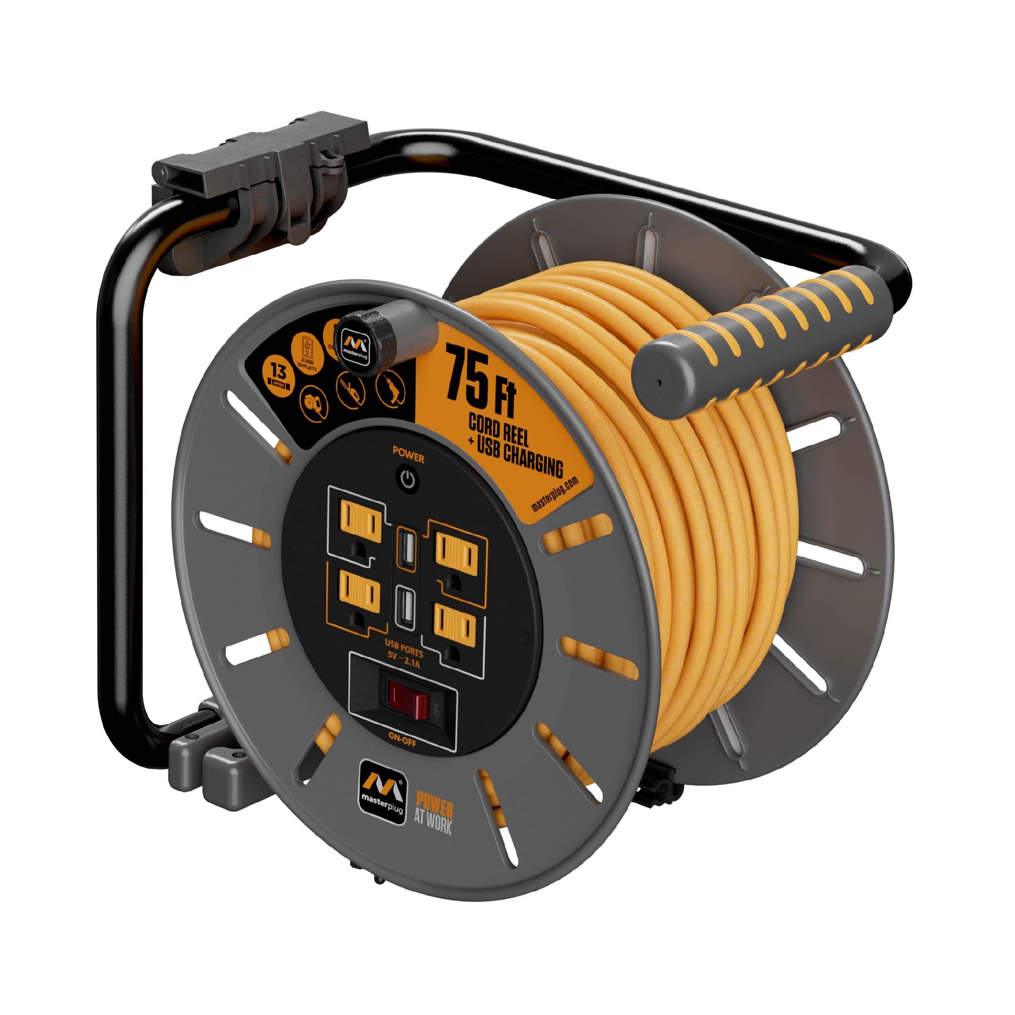 Amazon.com: Masterplug 75ft Cord Reel + Cord Reel Wall Mount : Electronics