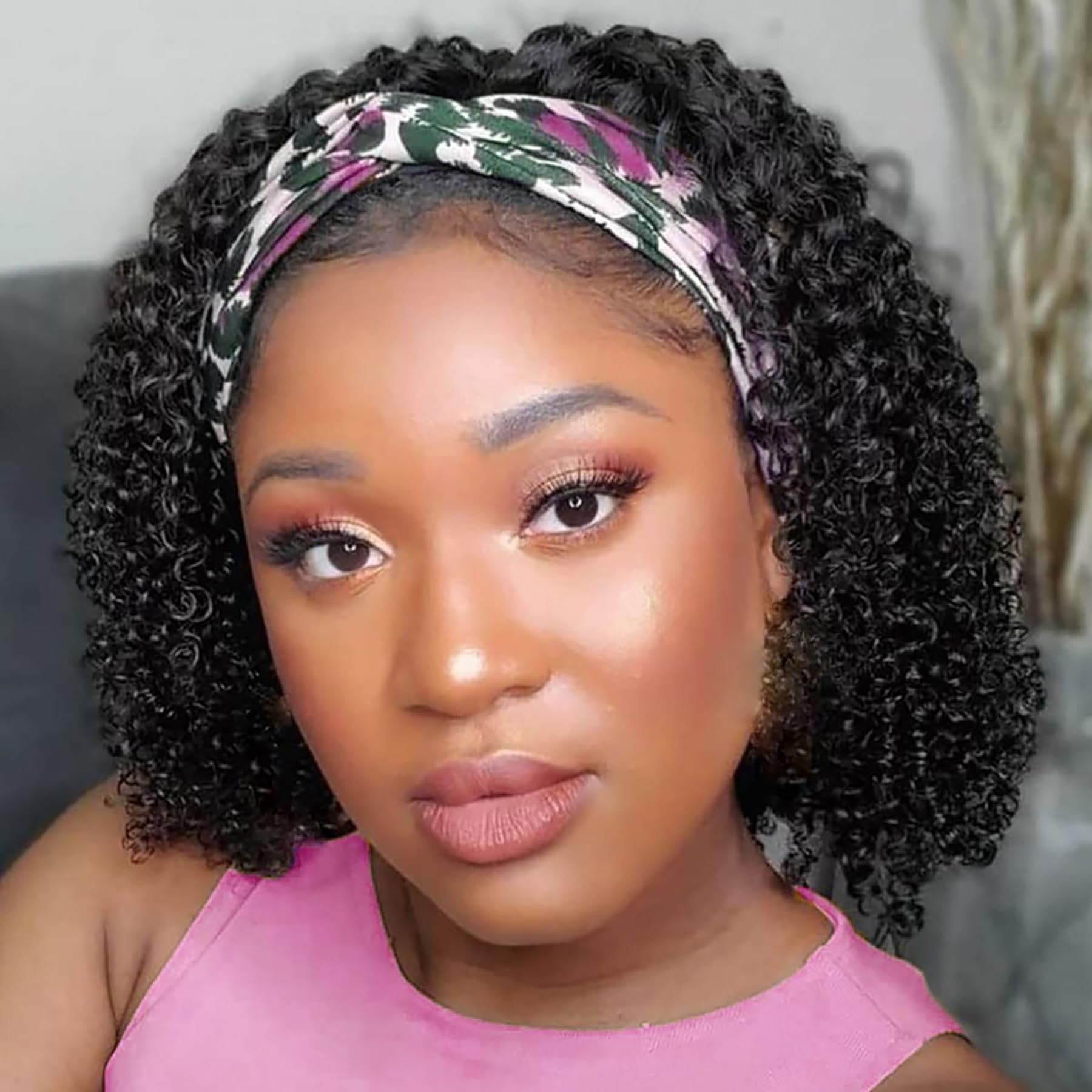 Amazon.com : Aiterina Headband Wig Deep Wave 12 Inch Human Hair ...