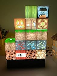 Amazon.com: Paladone Minecraft Official Licensed Block Building Lamp 16 ...
