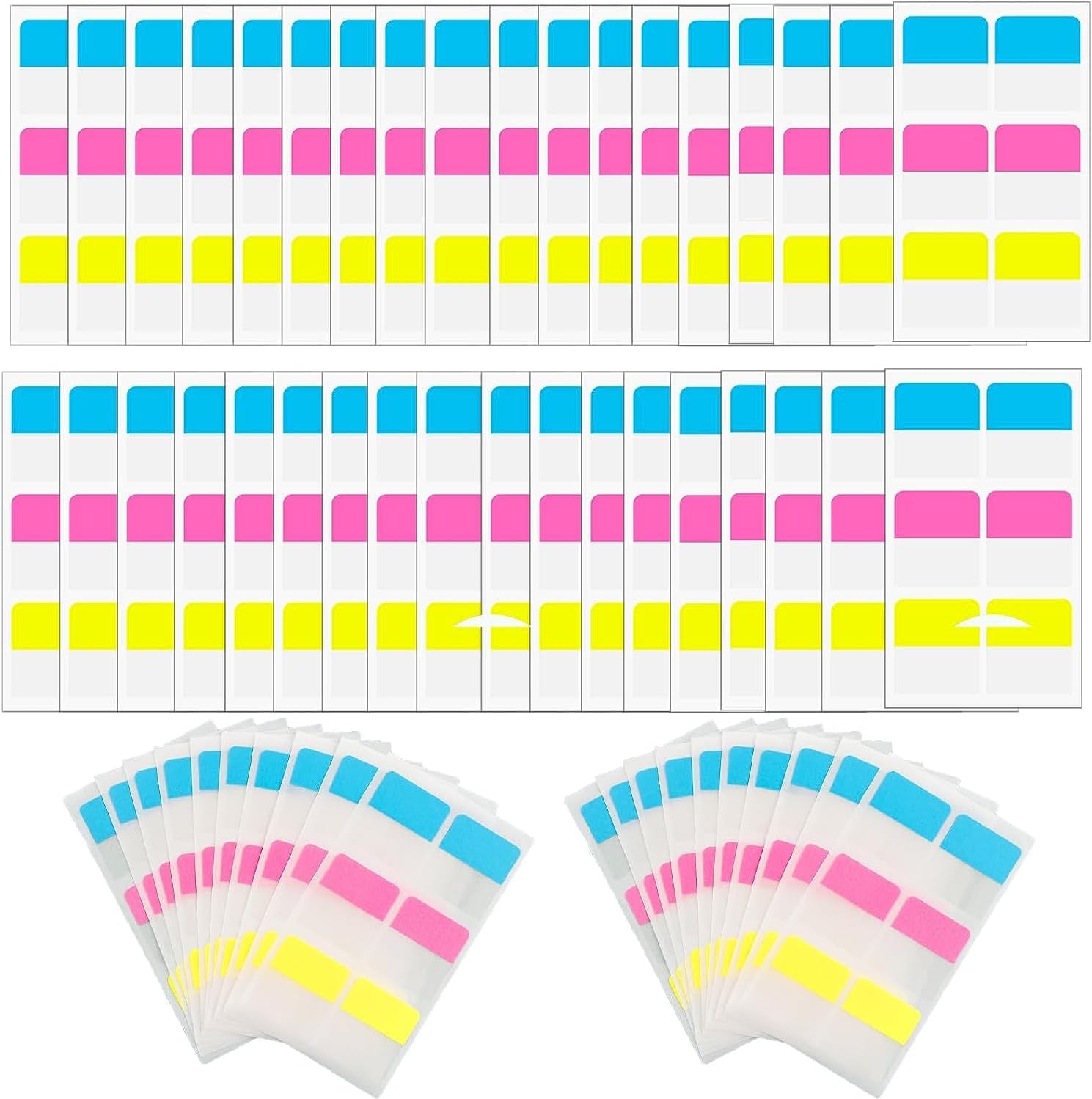 300PCS 50 Sheets Sticky Index Tabs, Colored Book Colored Index Tab 1"x1 ...