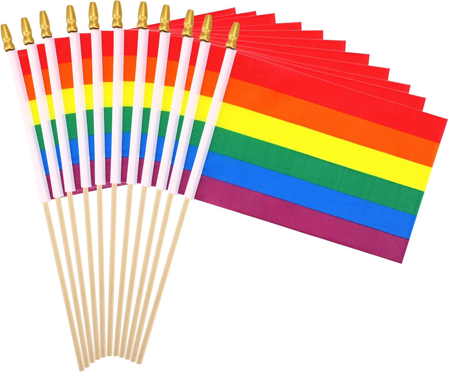 Amazon.com: Augshy Pride Rainbow Flags, 22 Pack Gay LGBT Small Mini Hand Held Stick Flag USA ...
