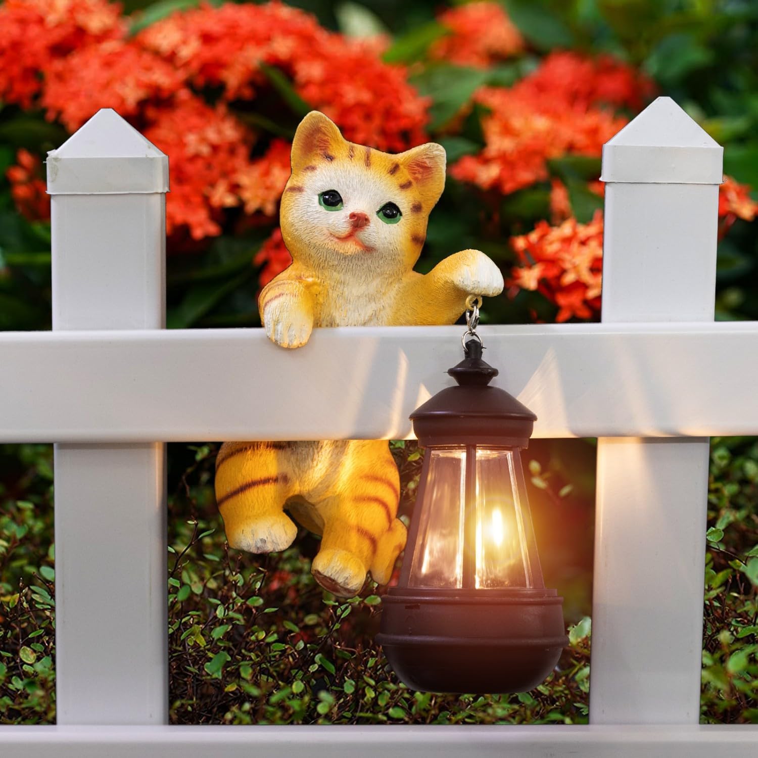 Amazon.com: VZVXCC Solar Cat Garden Statues,Funny Resin Solar Figurine ...