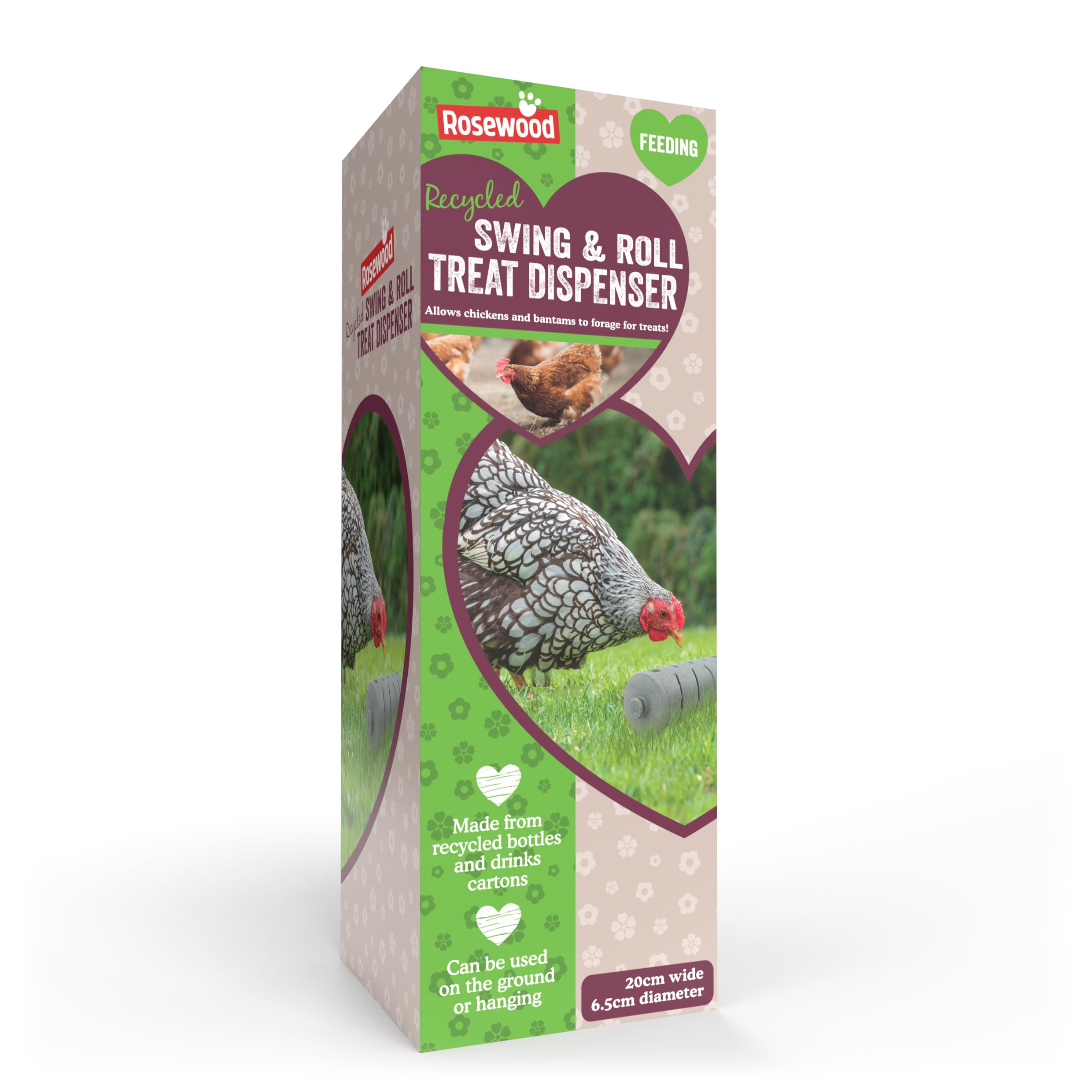Rosewood Recycled Swing & Roll Chicken Treat Hanging Dispenser for ...