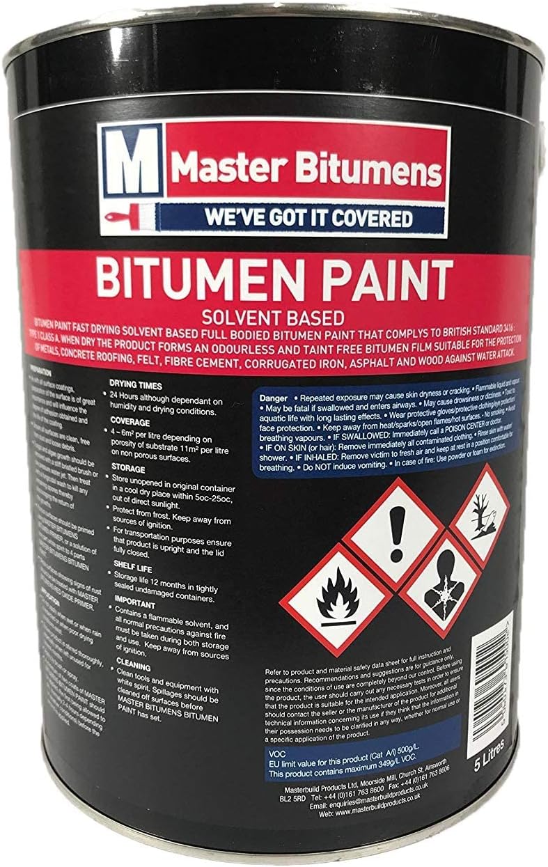 Everbuild Black Jack 901 Bitumen Paint – Solvent Based – Black – 5 ...
