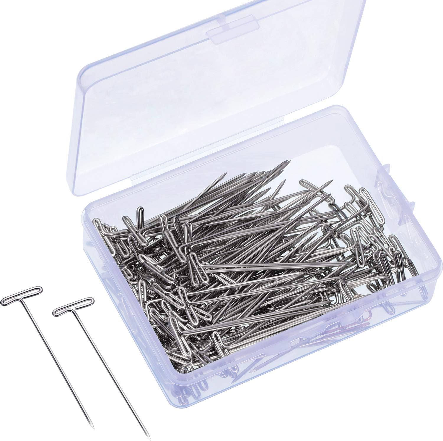 Amazon.com: Blulu 150 Pieces Steel T-pins for Blocking Knitting ...