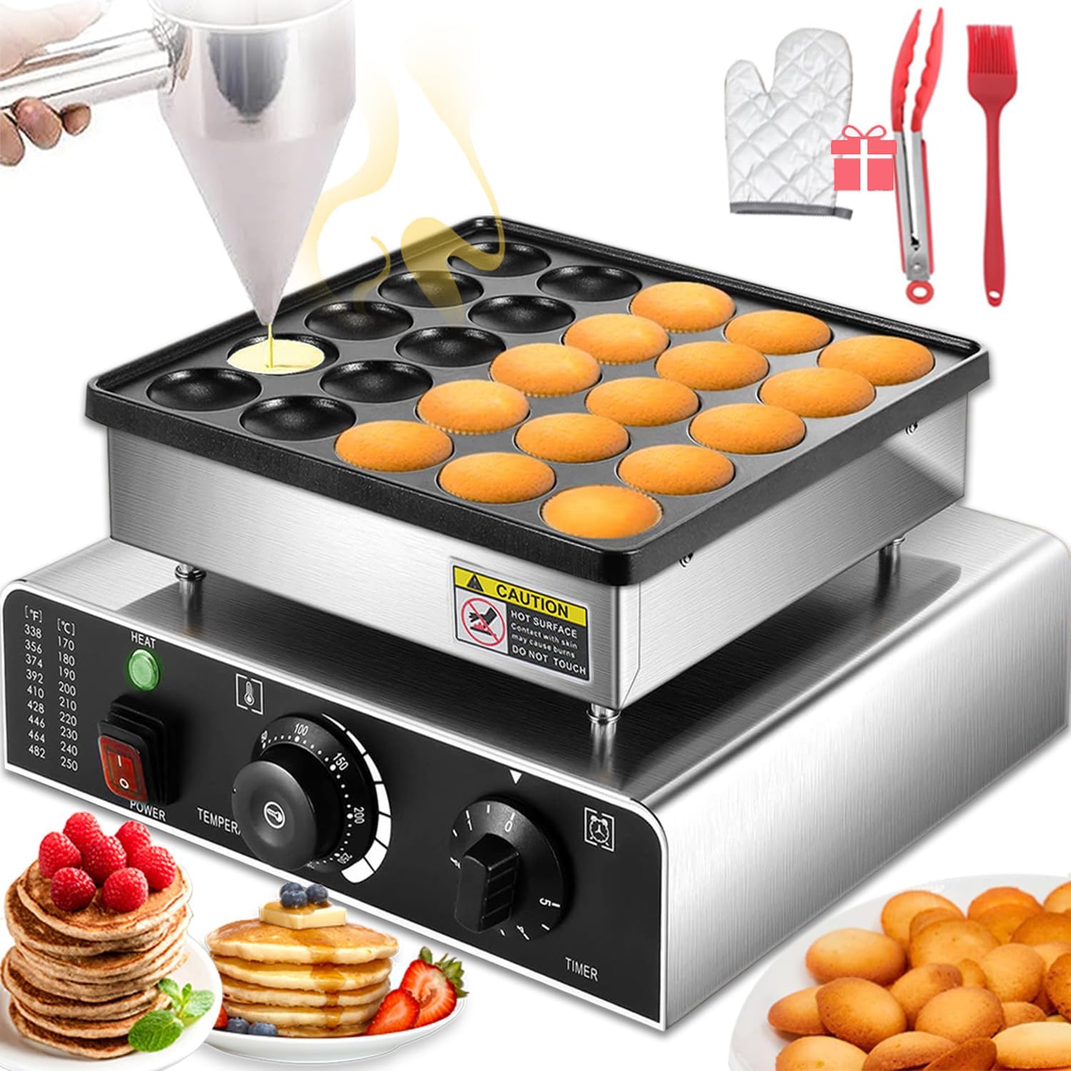 RACK & PACK Maquina para Hacer Mini Hot Cakes 25 Piezas Industrial 900 ...