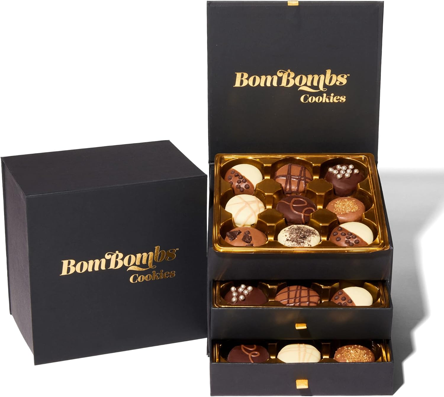 BomBombs Gourmet Chocolate Dipped Sandwich Cookies, Assortment of Milk ...