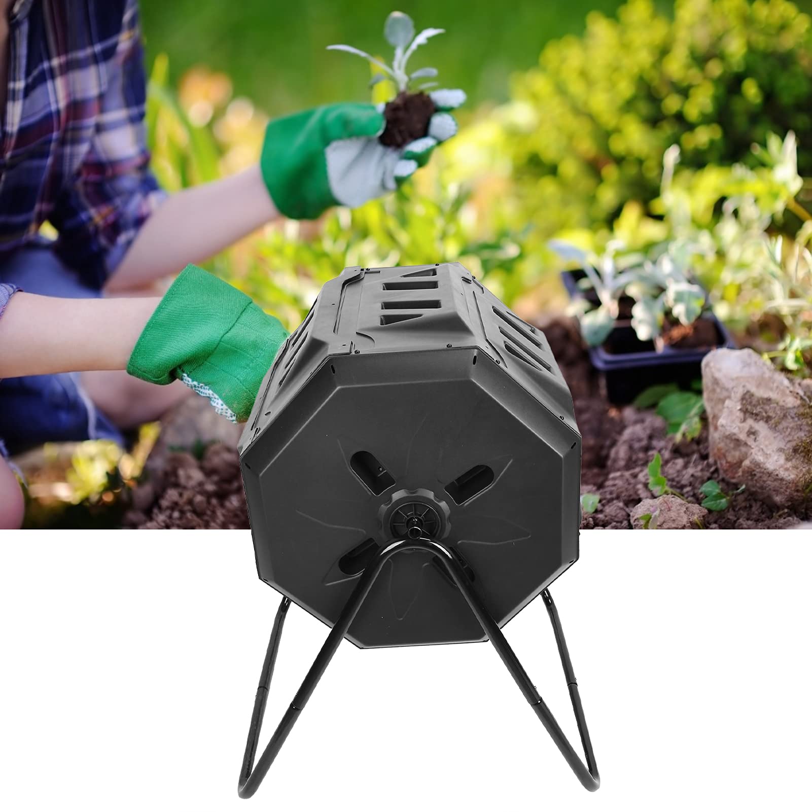 Buy 300 Litre Garden Com Bin, Rotating Tumbling Com Compost Waste Bin ...